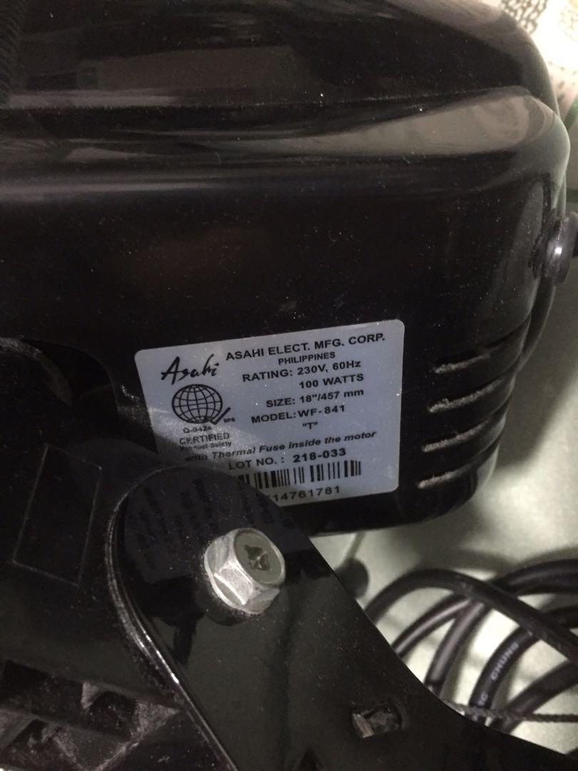 Asahi Industrial Wall Fan, Furniture & Home Living, Lighting & Fans ...