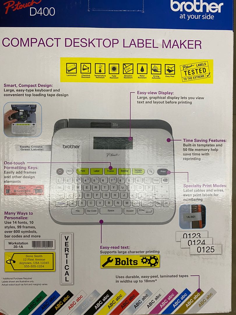 Brother PT D400 labeling machine, Computers & Tech, Printers, Scanners ...