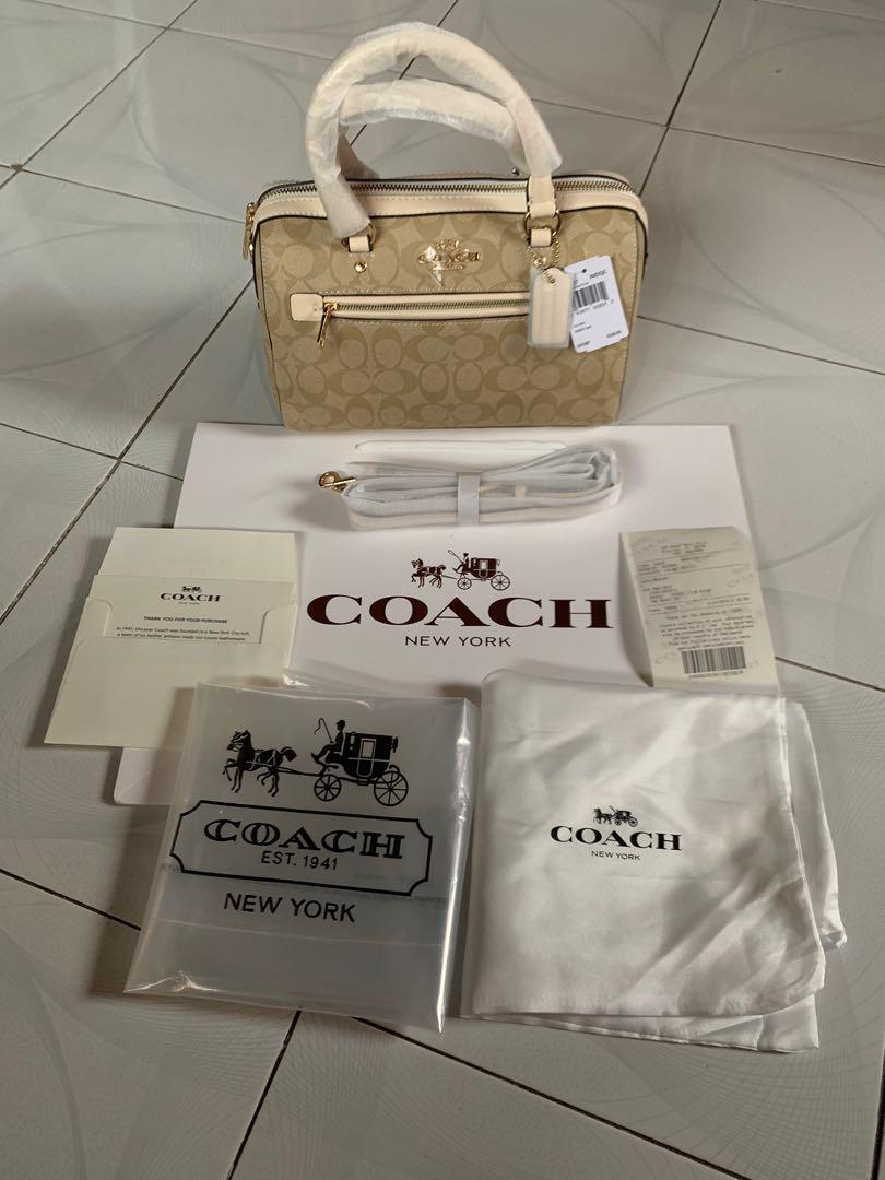 Coach Rowan White Satchel, Women's Fashion, Bags & Wallets, Purses ...