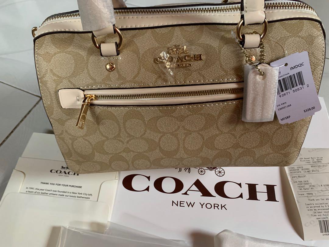 Coach Rowan White Satchel, Women's Fashion, Bags & Wallets, Purses ...