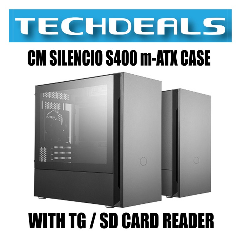 Cooler Master SILENCIO S400 m-ATX CASE w/Tempered Glass /SDCARD READER ...