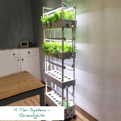 Hydroponics 4 Tier System with LED Growlights, Furniture & Home Living ...