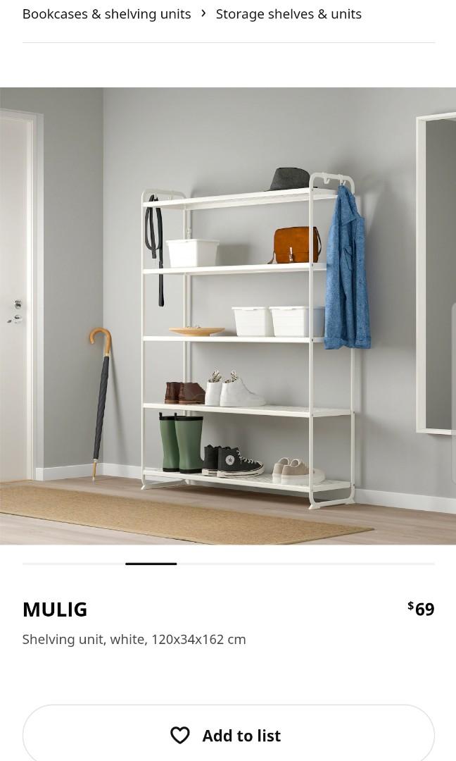 IKEA MULIG Shelving unit white, Furniture & Home Living, Furniture ...