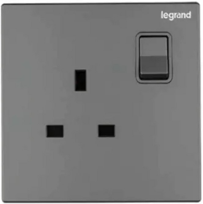 Legrand Galion Dark Silver 1G BS 13A Switched Socket, Electronics ...