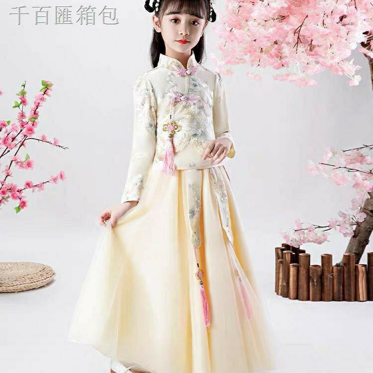 [PO] 110-160cm Girls Traditional Hanfu QiPao Chinese New Year Cheongsam ...