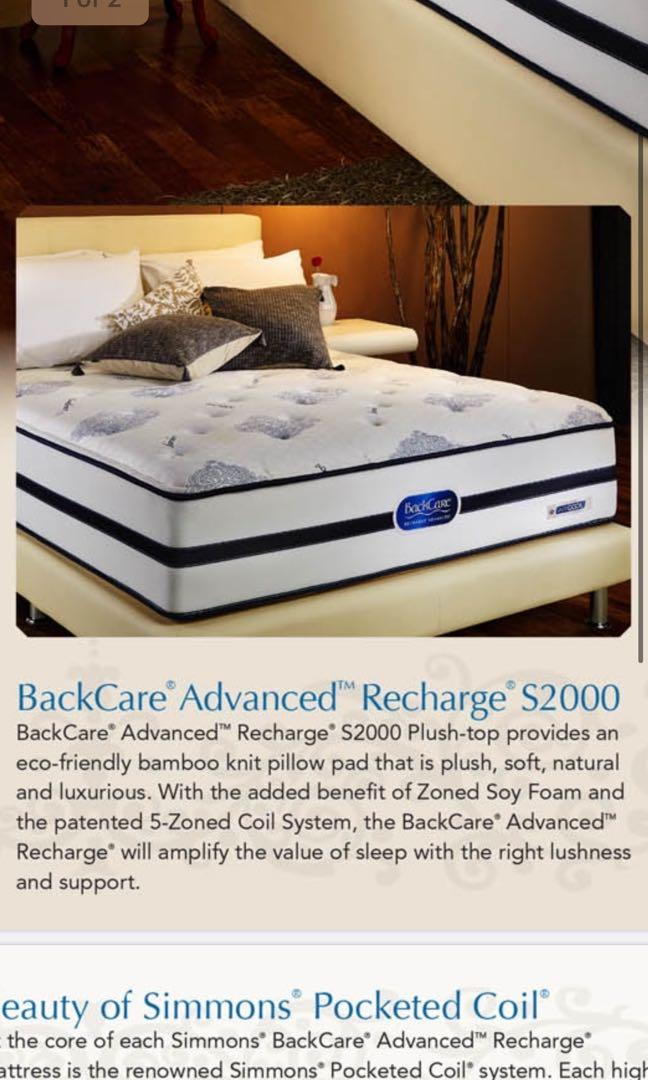 Simmons backcare advanced recharge s2000 plush, Furniture & Home Living, Furniture, Bed Frames ...