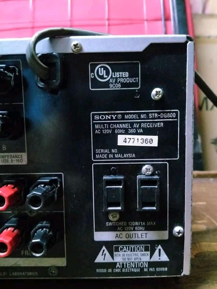 Sony STR-DG800 Digital Home Theater Amplifier AV Receiver, Audio ...