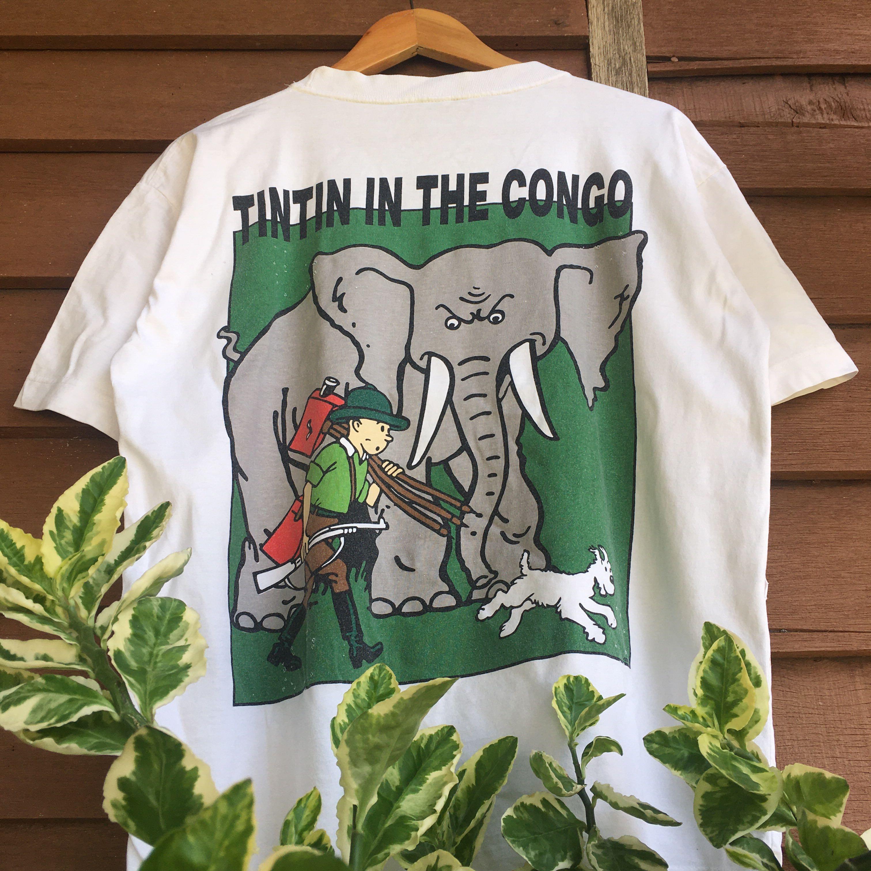 Vintage tintin rare design, Men's Fashion, Tops & Sets, Tshirts & Polo ...