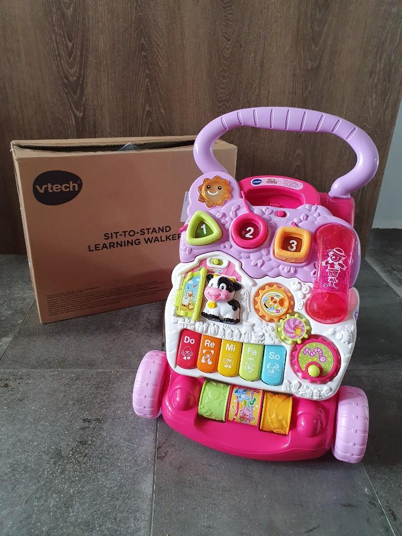 VTech Sit-to-Stand Learning Walker Pink, Babies & Kids, Infant Playtime ...