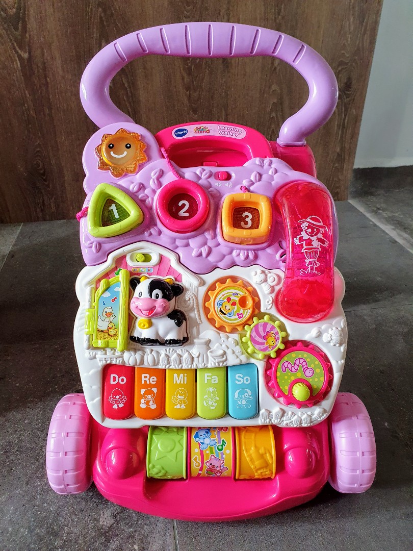 VTech Sit-to-Stand Learning Walker Pink, Babies & Kids, Infant Playtime ...