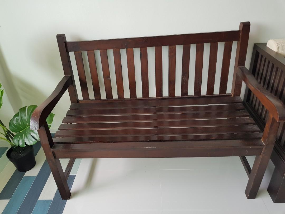 Wooden Bench (Balinese), Furniture & Home Living, Furniture, Tables ...