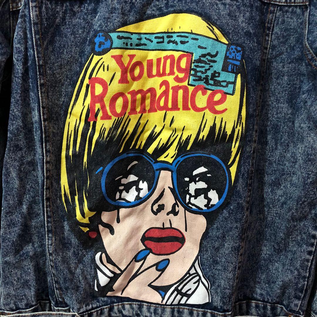 zara inspired comic denim jacket, Women's Fashion, Coats, Jackets and ...
