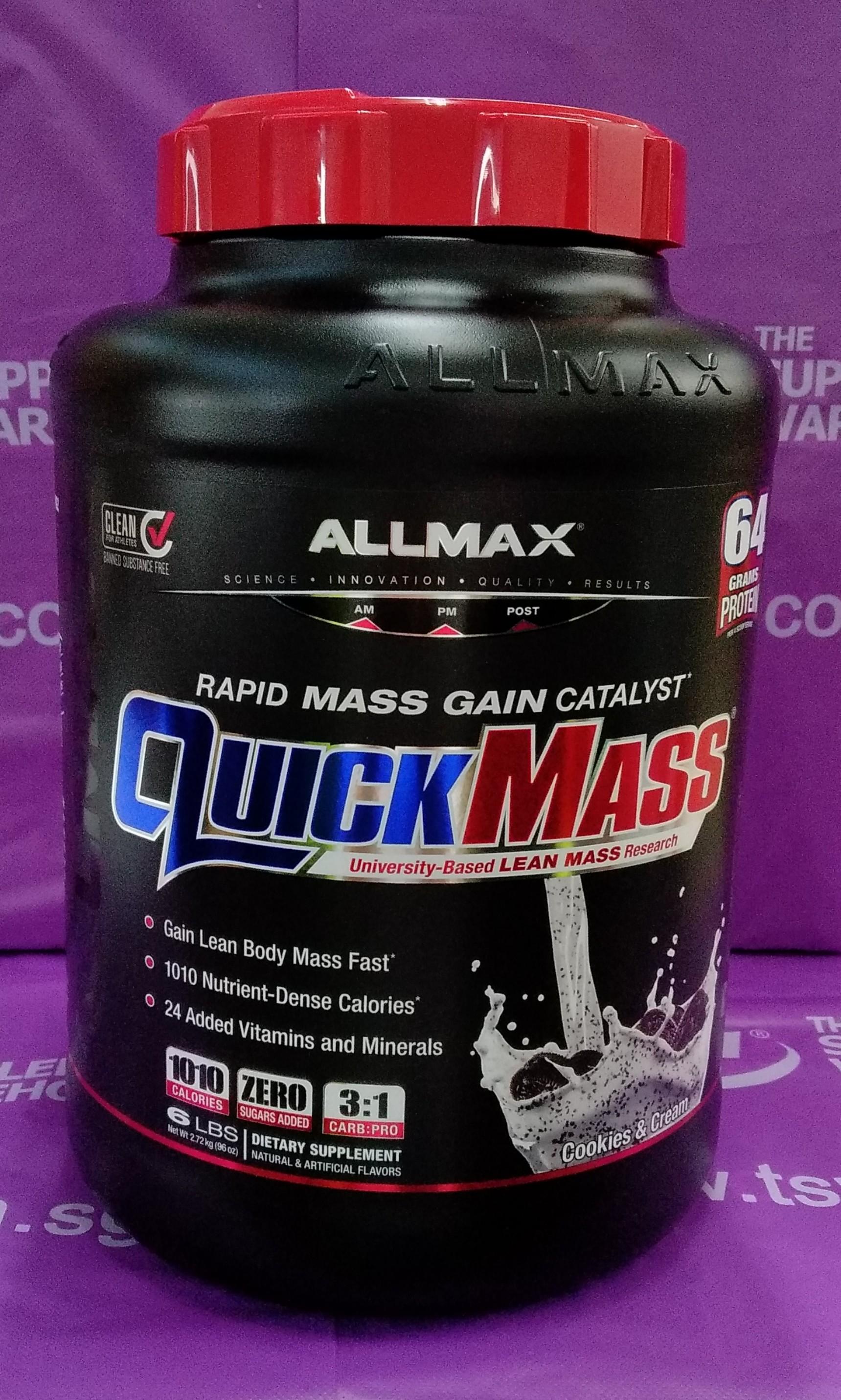 AllMax QuickMass Rapid Mass Gain Catalyst 6 lbs, Health & Nutrition ...