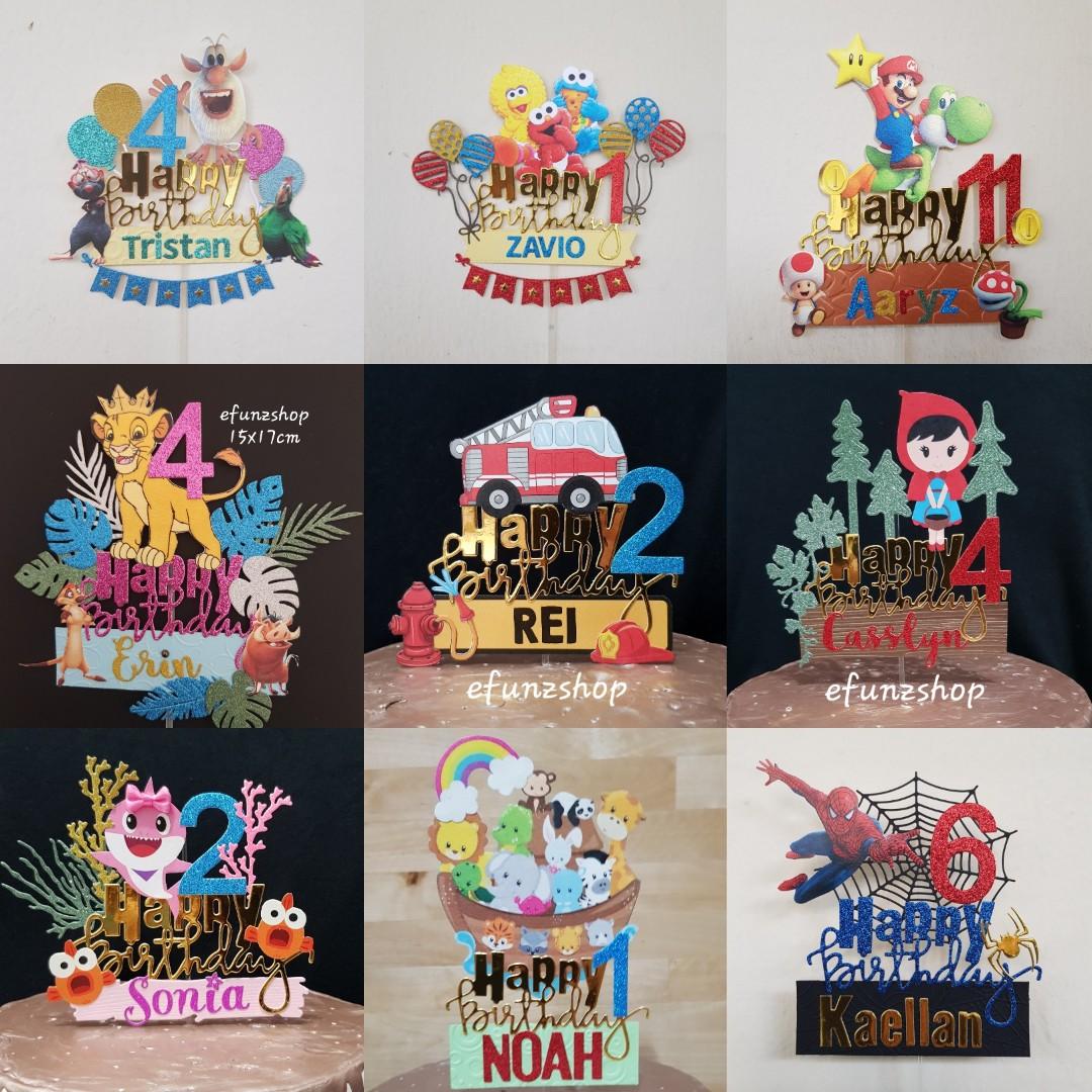 Customized Cake Topper Children Birthday Frozen Brawl Power Rangers ...