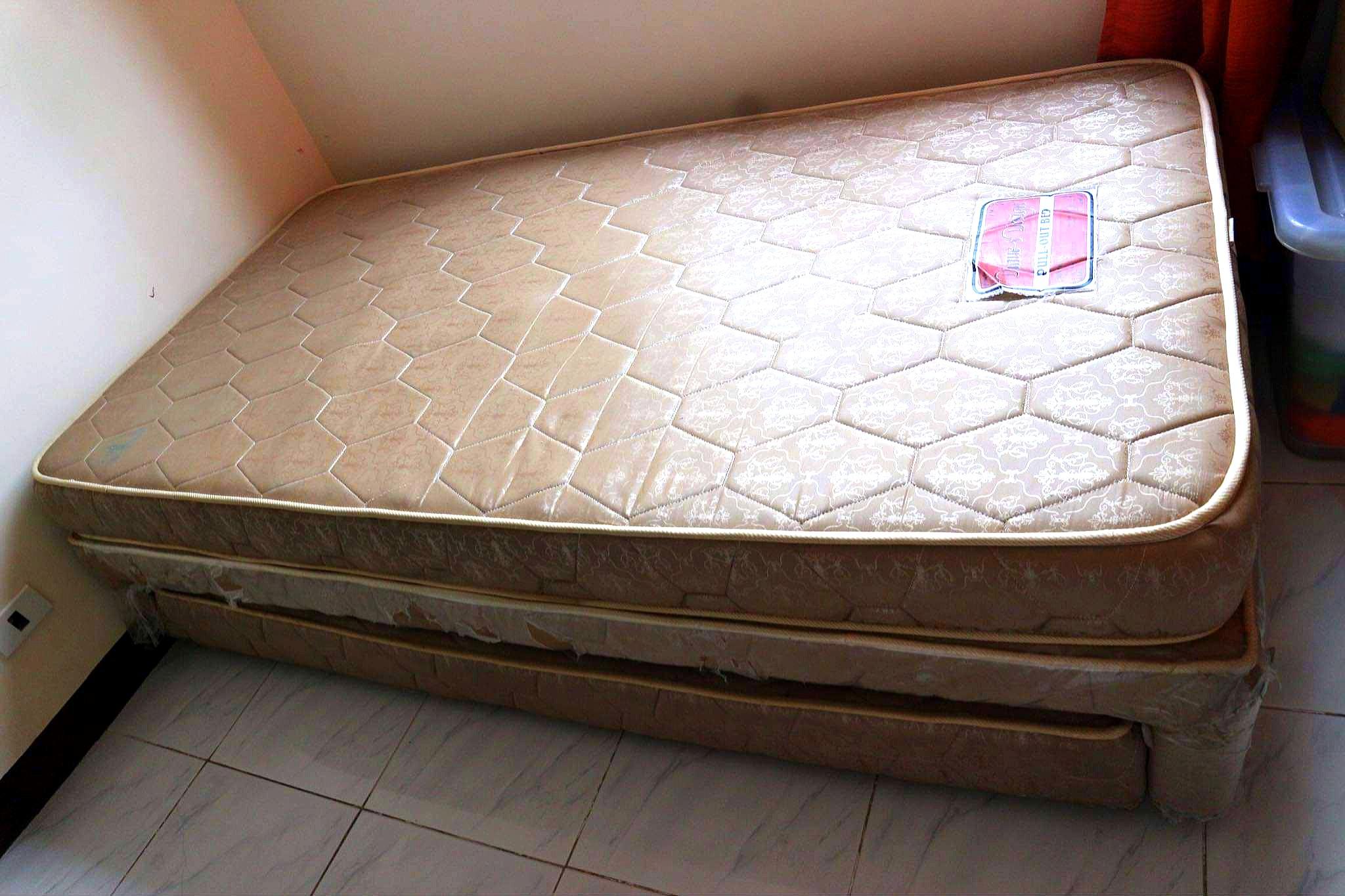 DIANE'S DESIGN PULL-OUT BED (DEW FOAM), Furniture & Home Living, Furniture, Bed Frames ...