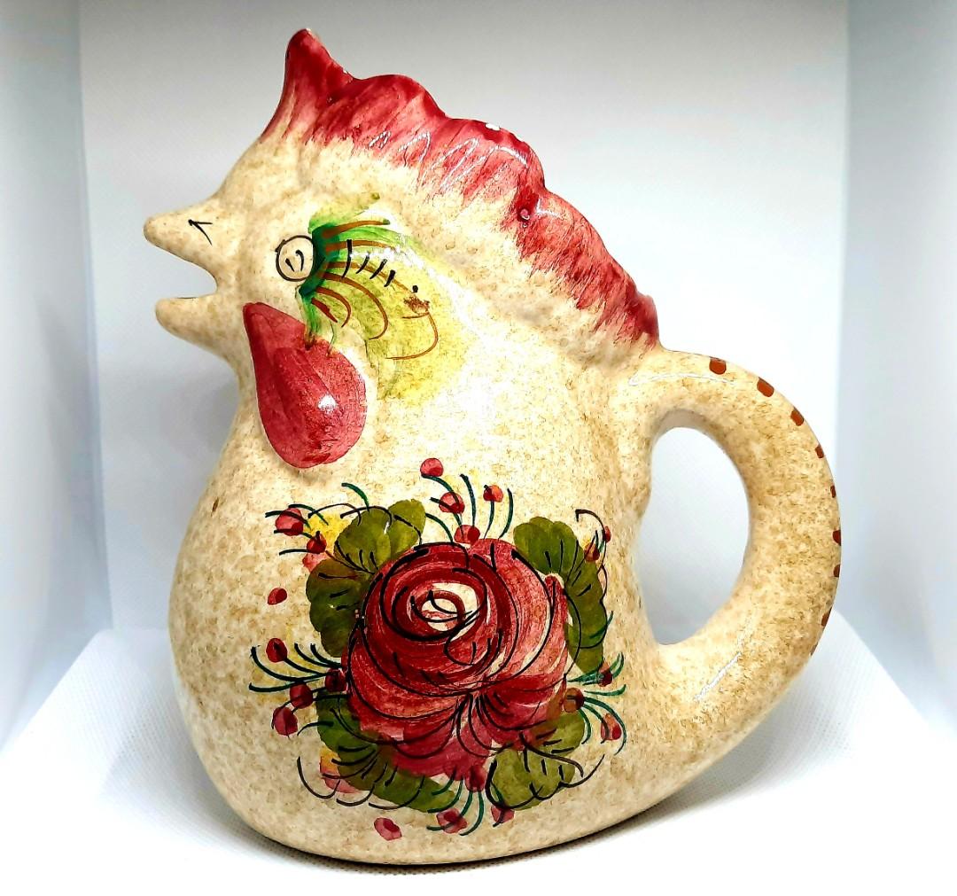 Italian 1960s Ceramic Rooster milk jug/ pitcher, Hobbies & Toys ...