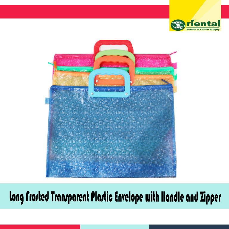 Long Frosted Transparent Plastic Envelope with Zipper and Handle ...