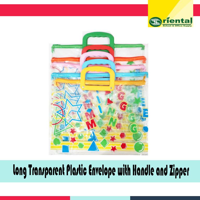 Long Transparent Plastic Envelope with Zipper and Handle (Heavy Duty ...