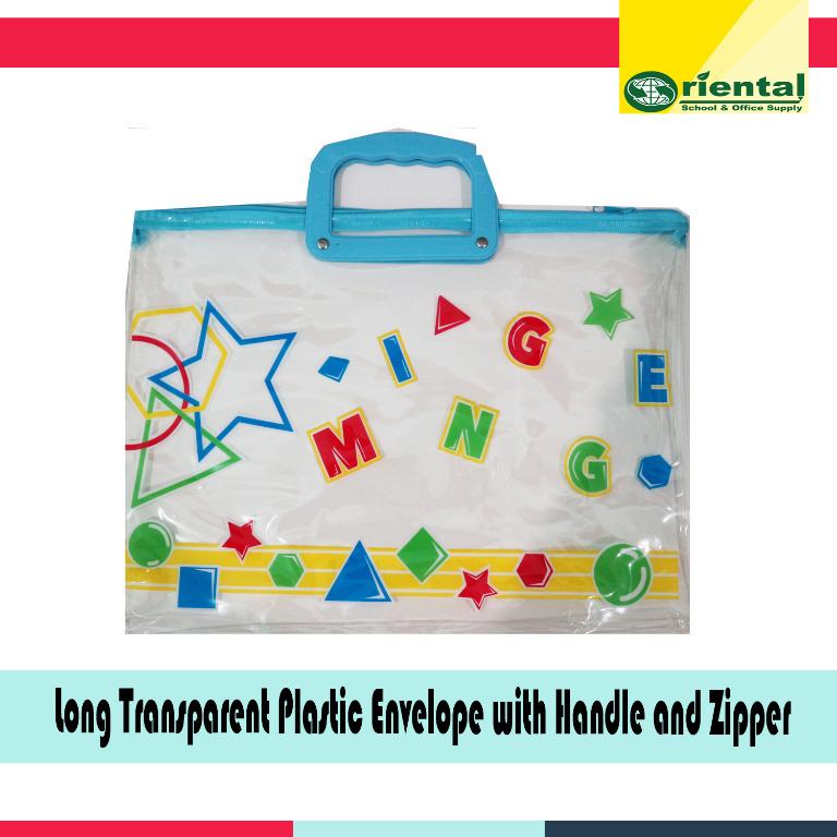 Long Transparent Plastic Envelope with Zipper and Handle (Heavy Duty ...