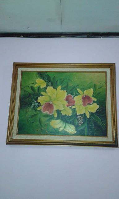 Lukisan Bunga Kamboja Cat Air