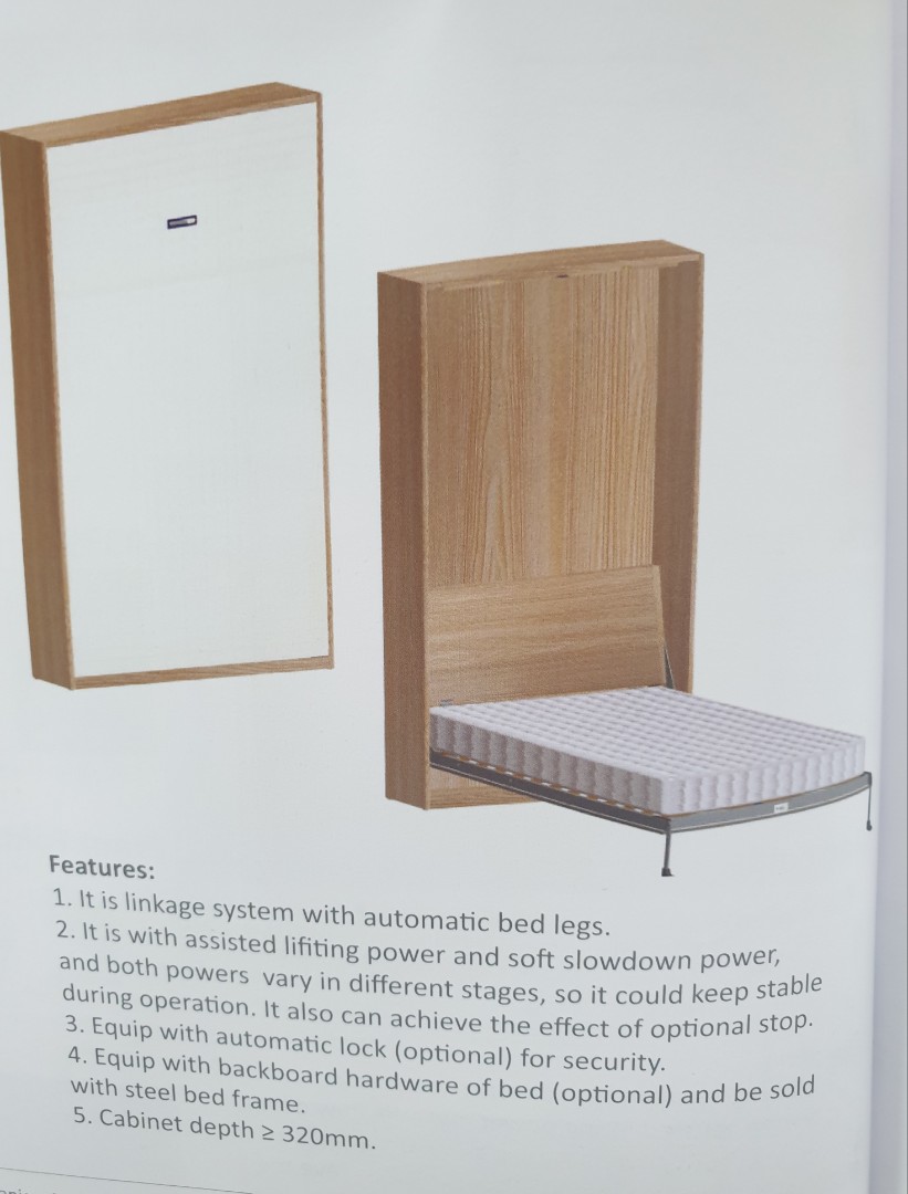 Pull Down Single Bed Mechanism for Front Fitting, Furniture & Home ...