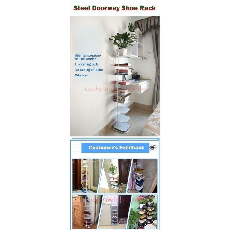 【Steel DoorWay Shoe Rack】Sleek Design 6/7/8 tier, Furniture, Shelves ...