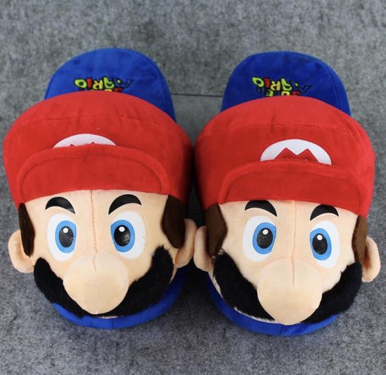Nintendo Super Mario Bros Plush Bedroom Slipper, Hobbies & Toys, Toys ...