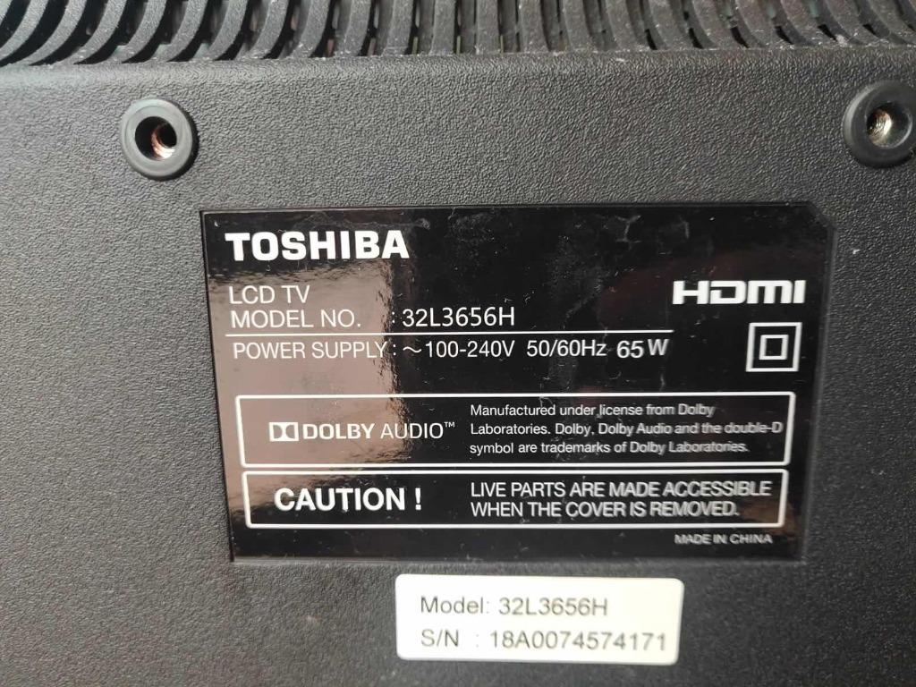 TOSHIBA 東芝電視 32L3656 32 LED 高清電視有腳架 TV, 家庭電器, 電視 & 其他娛樂, 電視 - Carousell