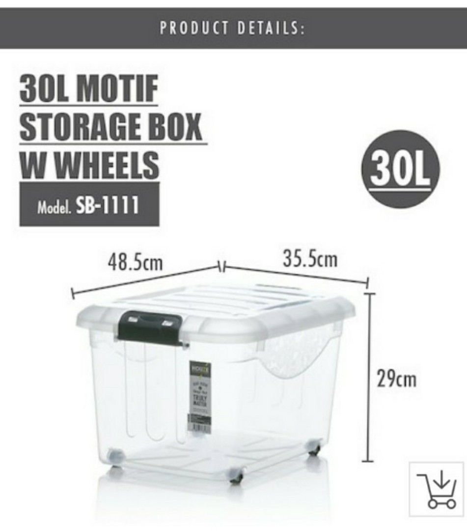 30L Storage Box, Furniture, Shelves & Drawers on Carousell