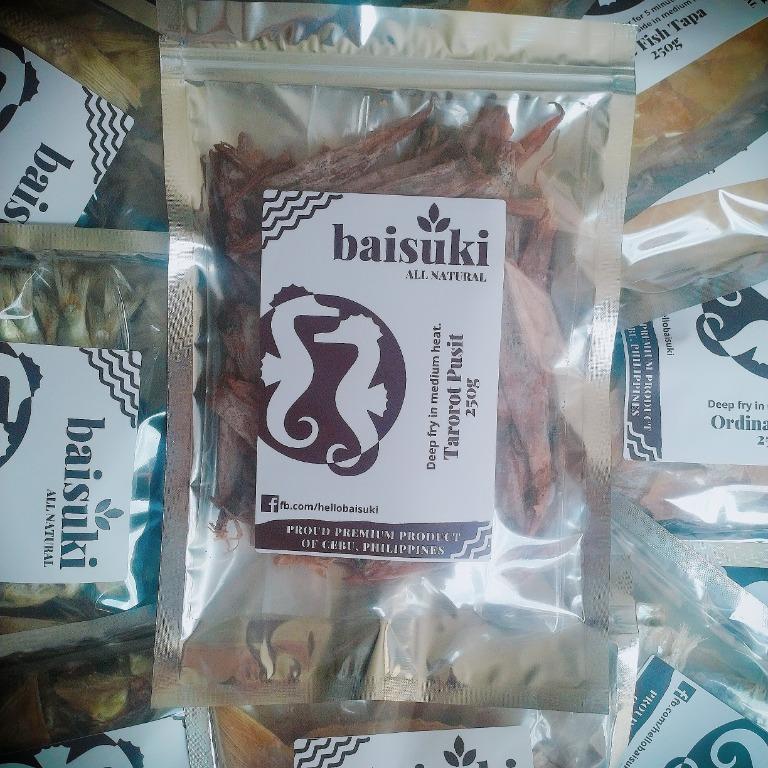 Cebu Dried Squid Tarorot Pencil Pusit 250grams, Food & Drinks, Fresh ...