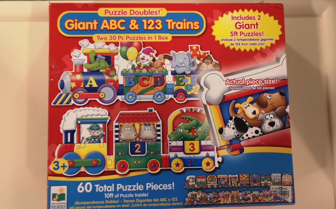 Giant ABC & 123 Trains - DOUBLE PUZZLES!, Hobbies & Toys, Toys & Games ...