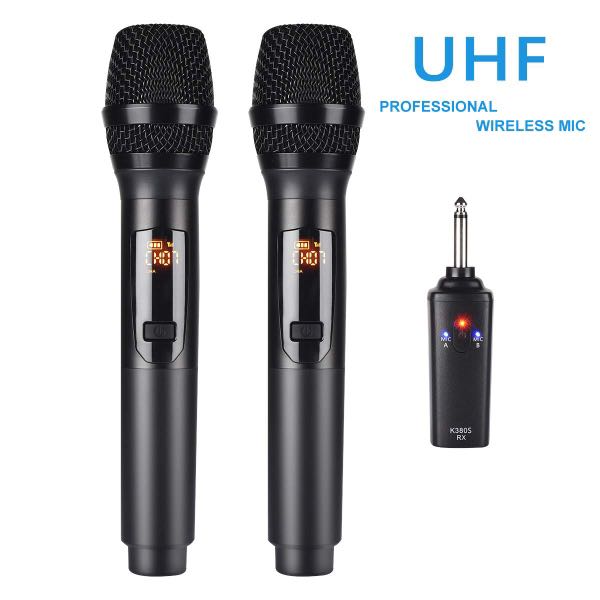 K380S UHF Rechargeable Wireless Microphone Karaoke Microphone Wireless ...