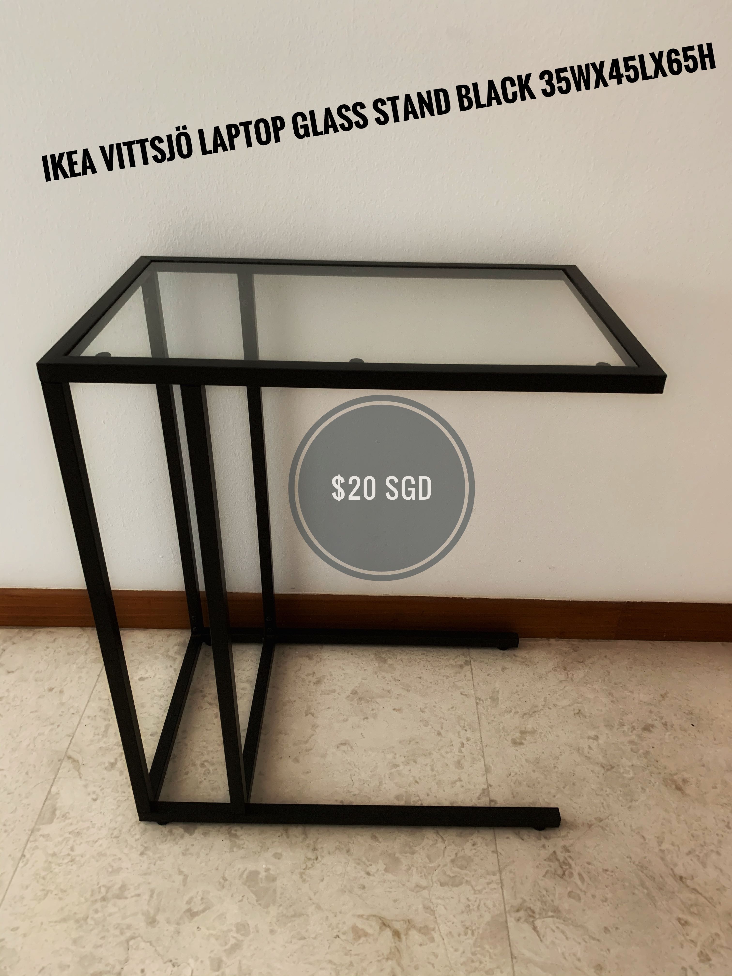 Laptop glass table, Furniture, Tables & Chairs on Carousell