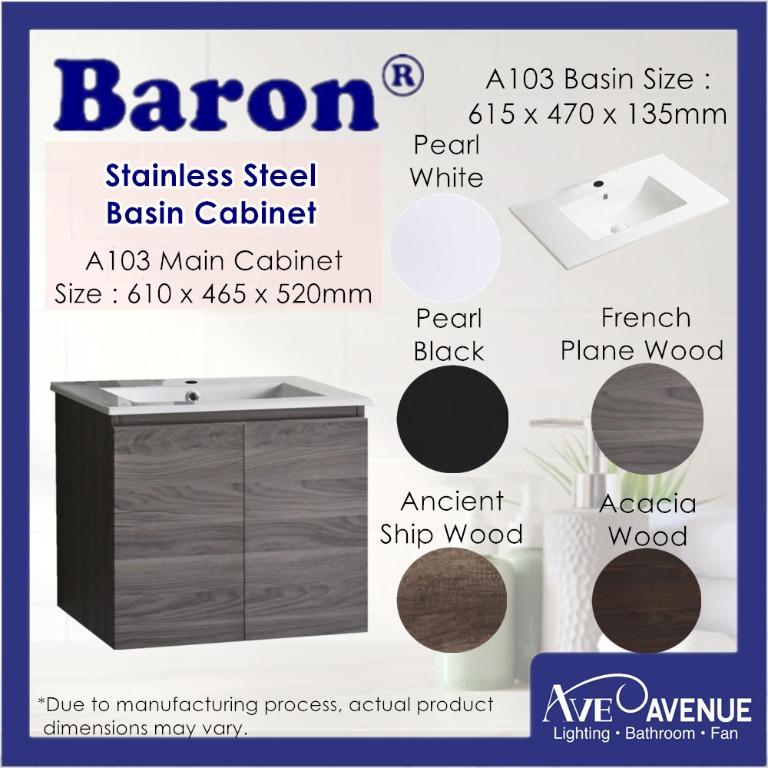 BARON A103 Stainless Steel Basin Cabinet , Furniture & Home Living ...