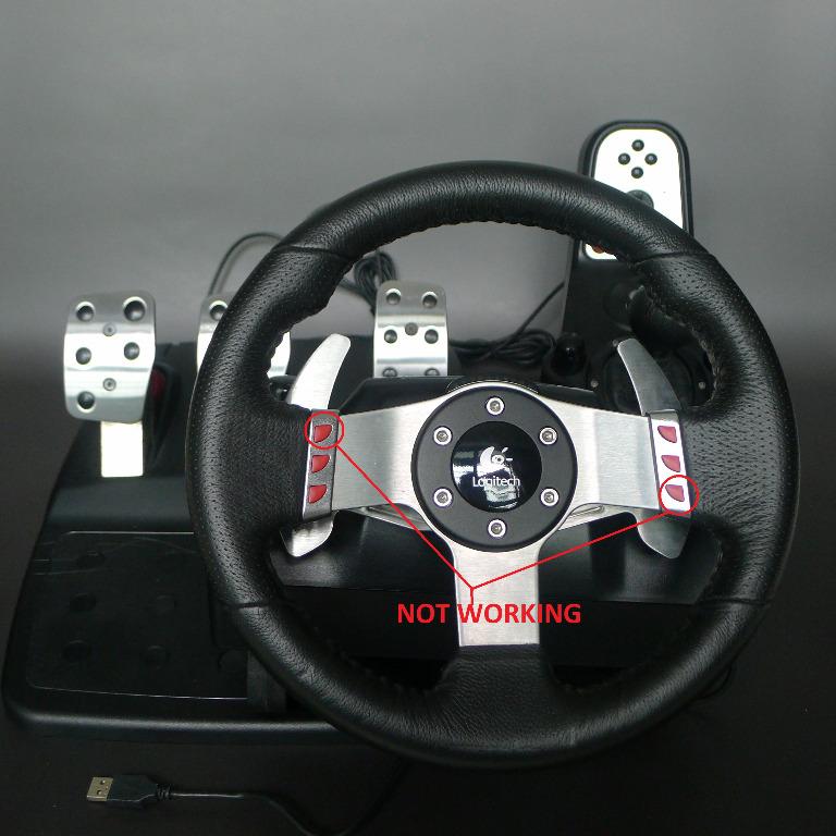 Logitech G27 Force feedback Racing Wheel - 2 buttons faulty, Video ...
