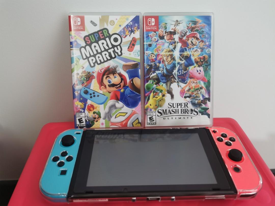 Ninetendo Gen 1 with 2 mario game and animal crossing(inside the ...