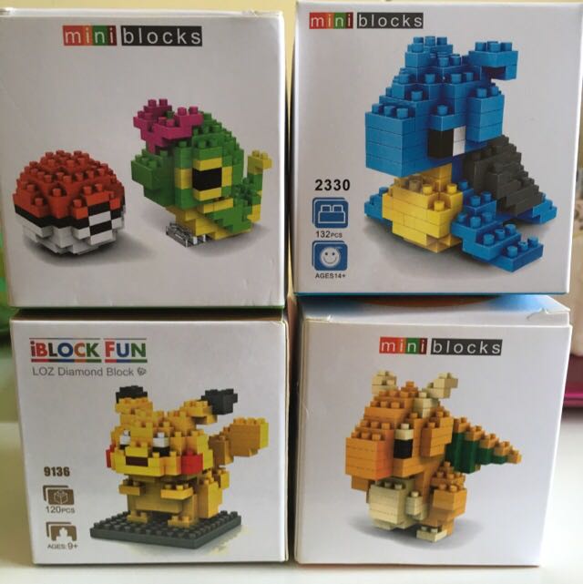 Pokémon Pokemon Nanoblocks Pikachu Dragonite Lucario Caterpie New LEGO ...