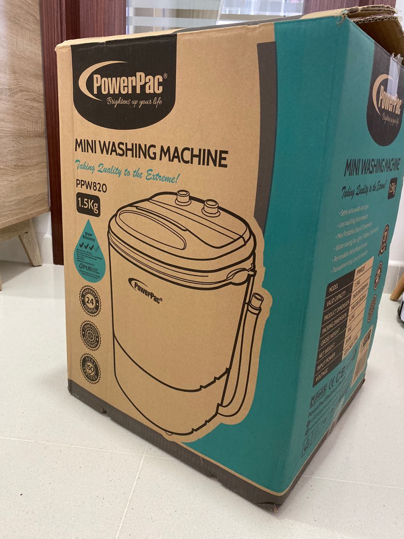 PowerPac Mini Washing Machine 1.5Kgs, TV & Home Appliances, Washing ...