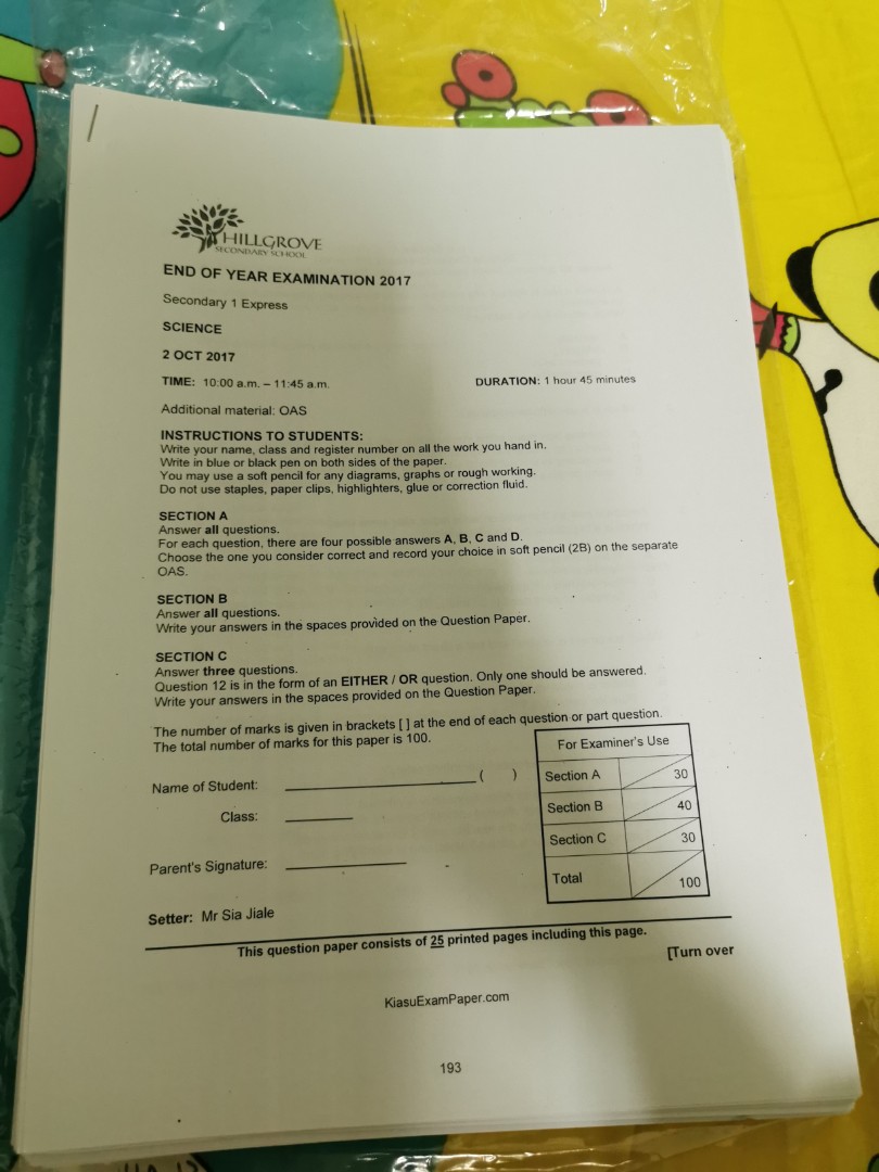 Sec 1 express Exam papers for Science, Hobbies & Toys, Books ...