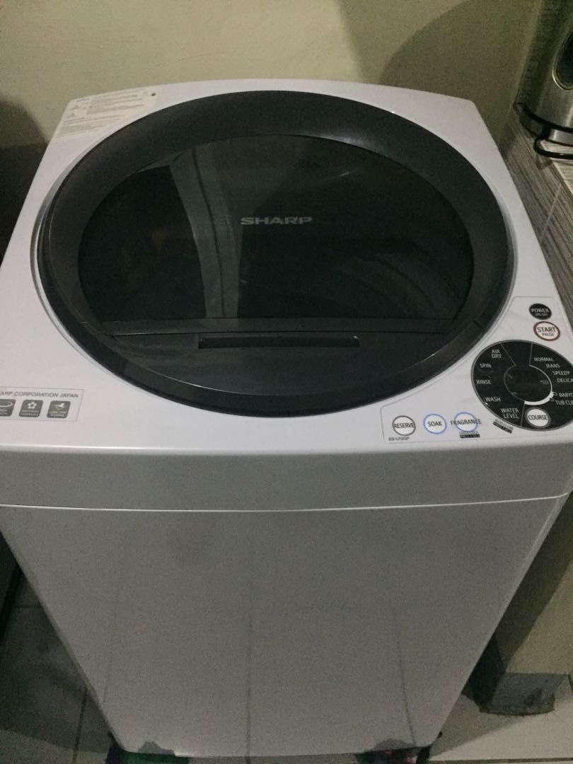 Sharp Automatic Washing Machine ES-U75GP-GY 7.5kg, TV & Home Appliances ...