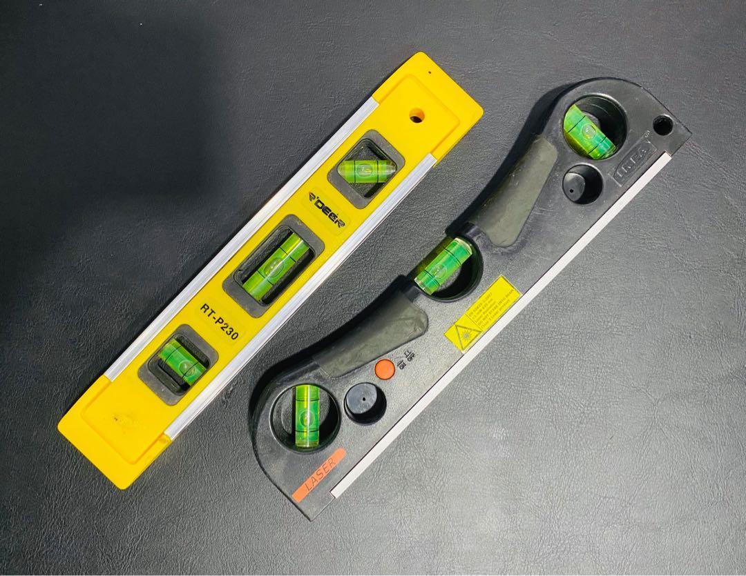 Triangle Ruler, Measuring Tape, leveler Tools 3 Piece Set, Hobbies ...