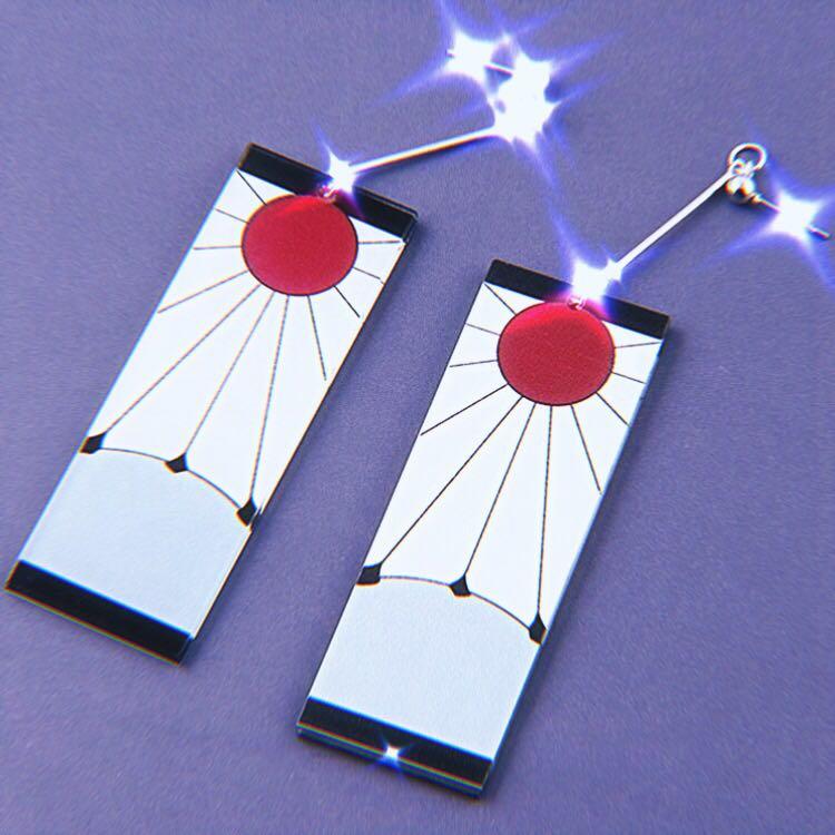 Hanafuda Tanjiro Earrings Demon Slayer Kimetsu No Yaiba Cosplay, Women ...