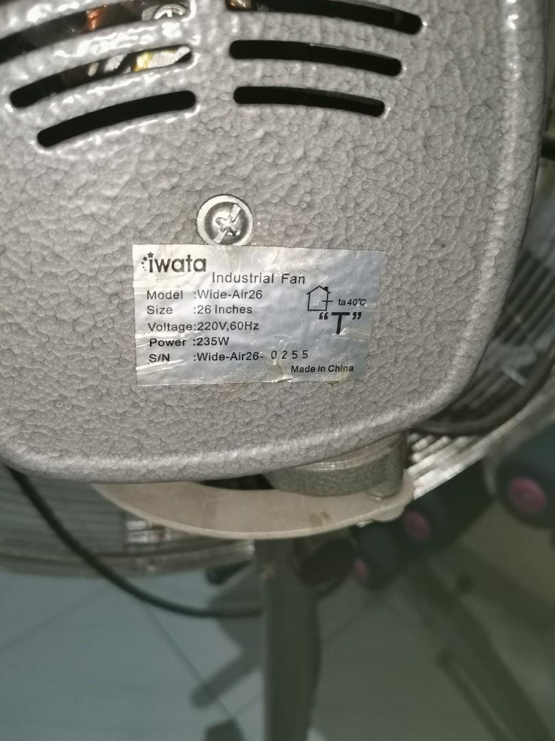 Iwata Industrial Fan, Furniture & Home Living, Lighting & Fans, Fans on ...