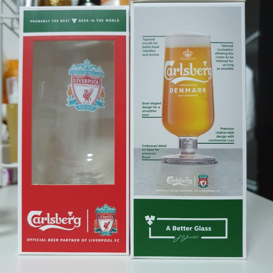 Liverpool carlsberg Beer Glass, Food & Drinks, Alcoholic Beverages on ...