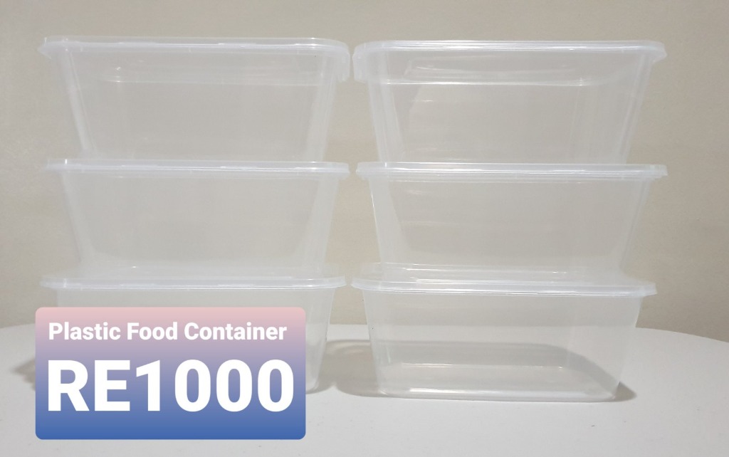Plastic Food Container with Lid RE1000 - 300 pcs, Furniture & Home ...