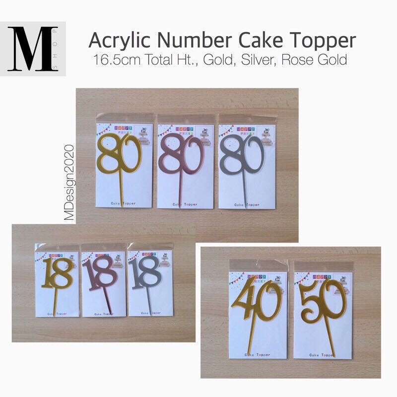 Acrylic Number Cake Topper, Furniture & Home Living, Home Improvement ...