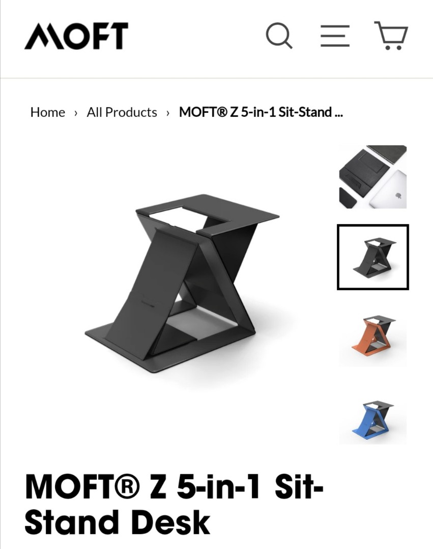 Brand-new MOFT Z Foladable 5-in-1 Sit-stand Laptop Desk (BLACK), Mobile Phones & Gadgets, Mobile ...