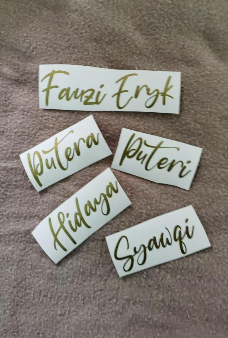 Customised die cut vinyl name/label sticker, Hobbies & Toys, Stationery ...