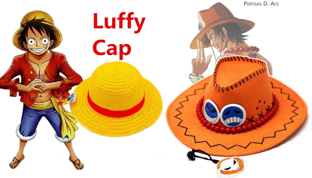 Anime One Piece Monkey D Luffy Portgas D Ace Cowboy Summer Straw Hat ...