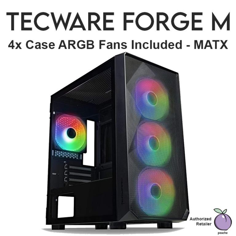 Tecware Forge M MATX PC Casing Case Chassis - BLACK WHITE - ARGB RGB ...